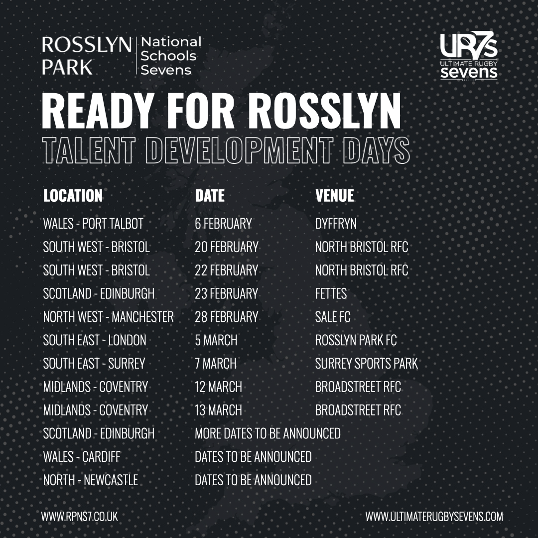 Get READY FOR ROSSLYN - Rosslyn Park National Schools 7s