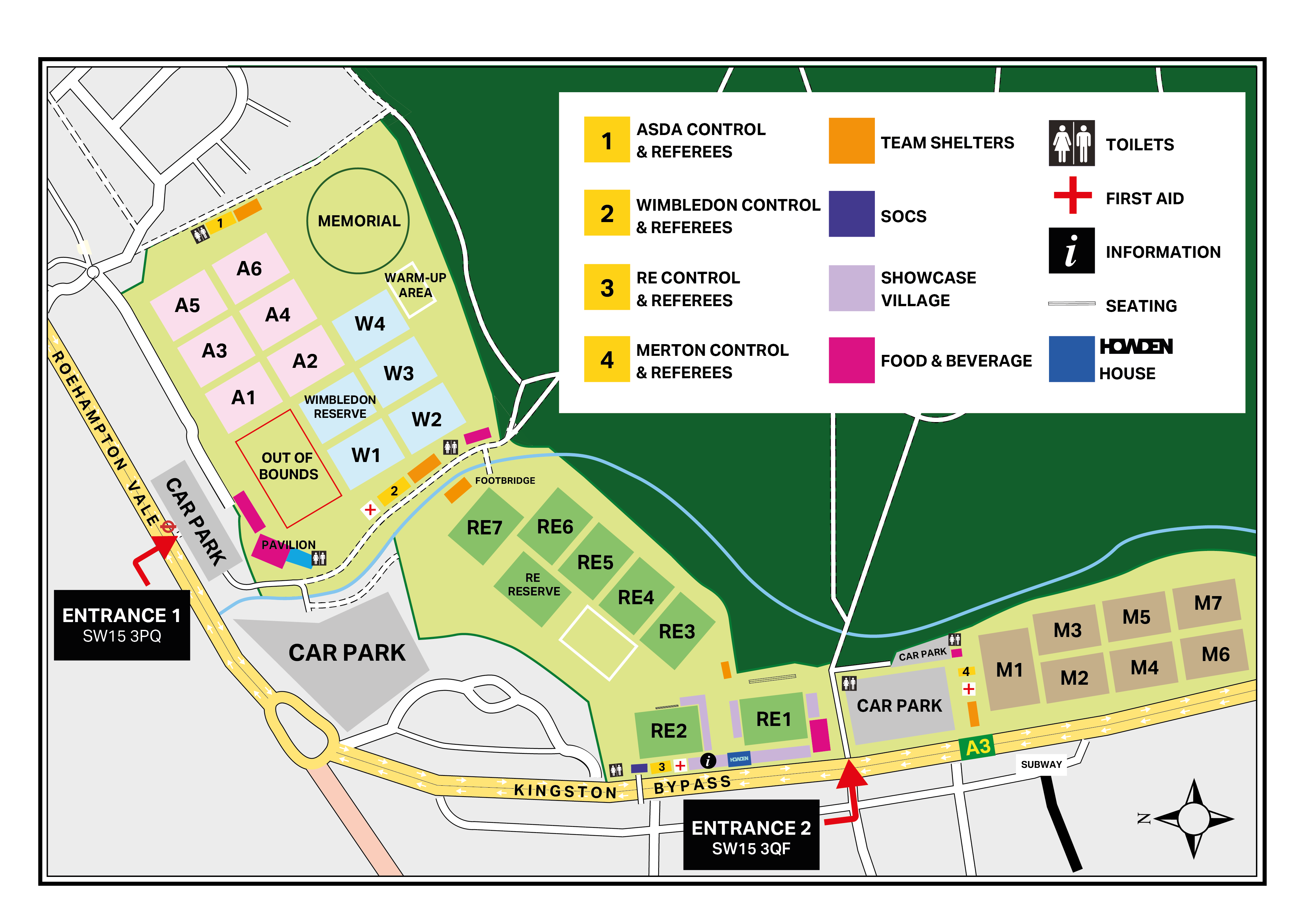 Pitch Map & Travel - Rosslyn Park National Schools 7s